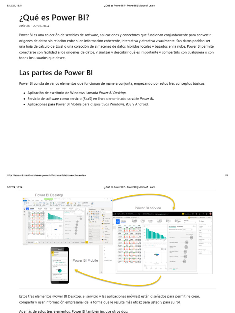 ¿Qué Es Power BI - Power BI - Microsoft Learn | PDF | Software de la ...