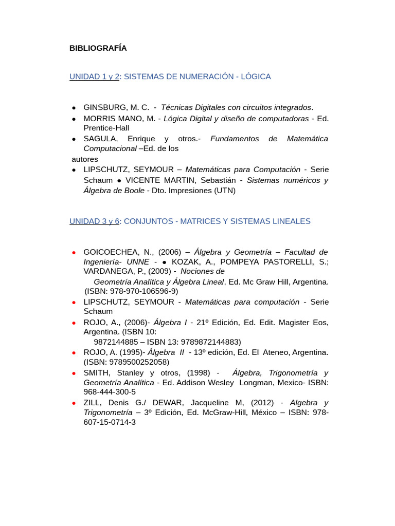 BIBLIOGRAFÍA | PDF | Álgebra | Matemáticas
