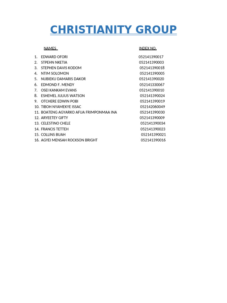 Christianity Group, African Studies | PDF | Christian Mission | Methodism