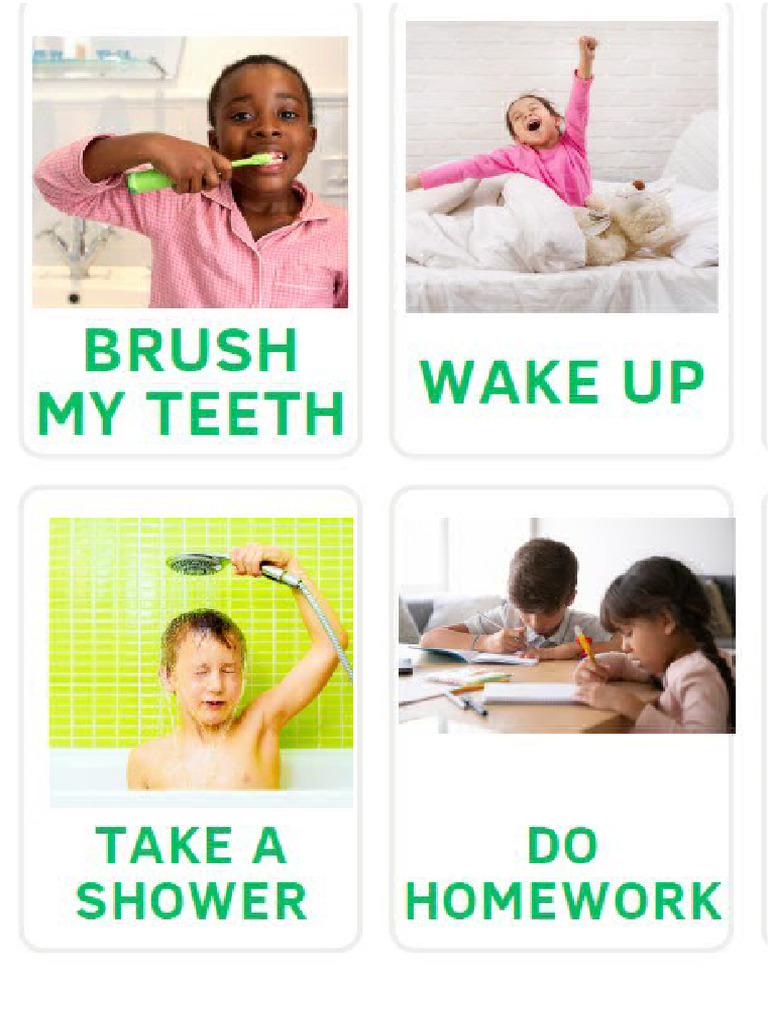 Daily Routine Flash Cards | PDF
