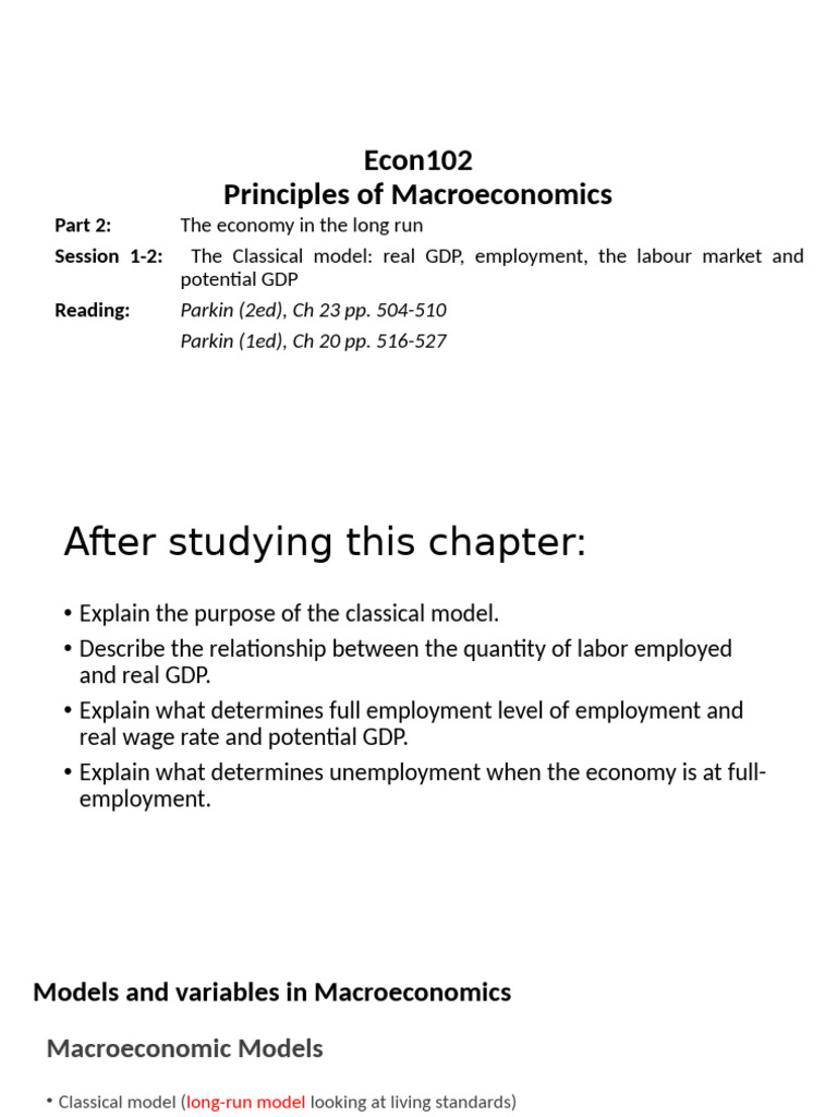 ECON102 Part2 Session1 2 | PDF | Cost Of Living | Labour Economics