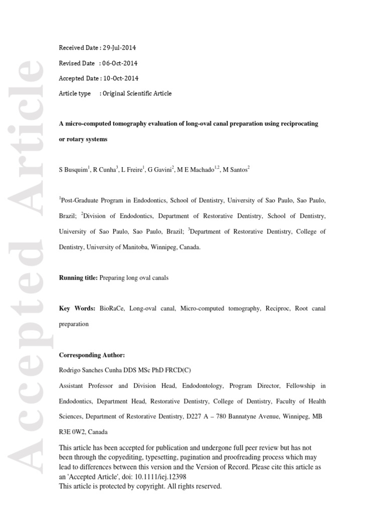 A Micro-Computed Tomography Evaluation of Long-Oval Canal Preparation ...