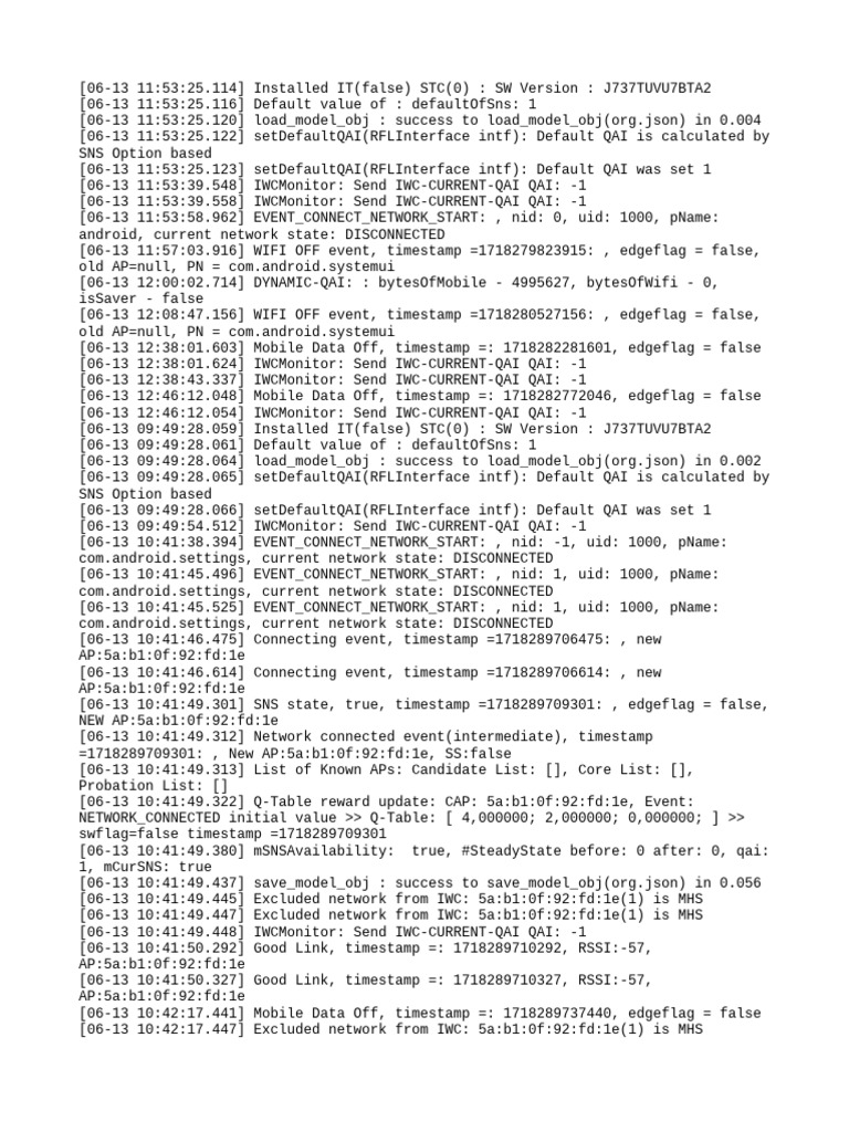 Network Connection and QAI Logs | PDF | Computer File Formats