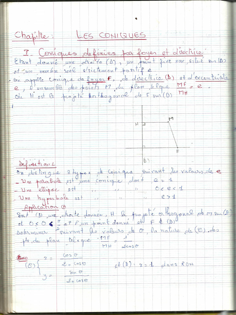 Les Coniques TS1 | PDF