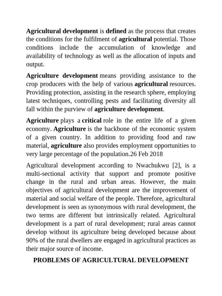Agricultural Development | PDF | Agriculture | Pest (Organism)