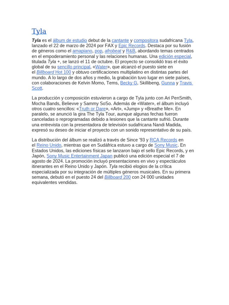 Tyla | PDF