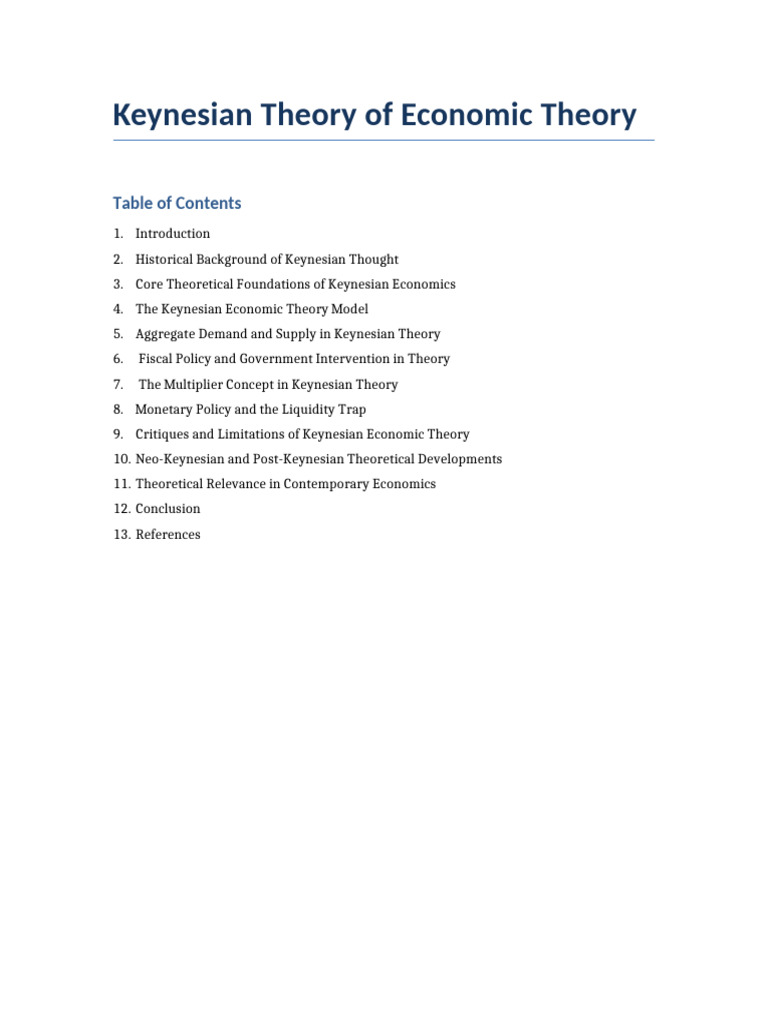 Keynesian_Theory_of_Economic_Theory | PDF | Keynesian Economics ...