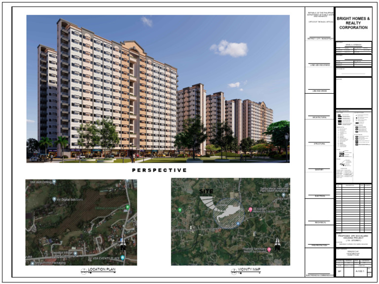 A-100.1 - Perspective, Location Plan, Vicinty Plan | PDF | Wall | Concrete
