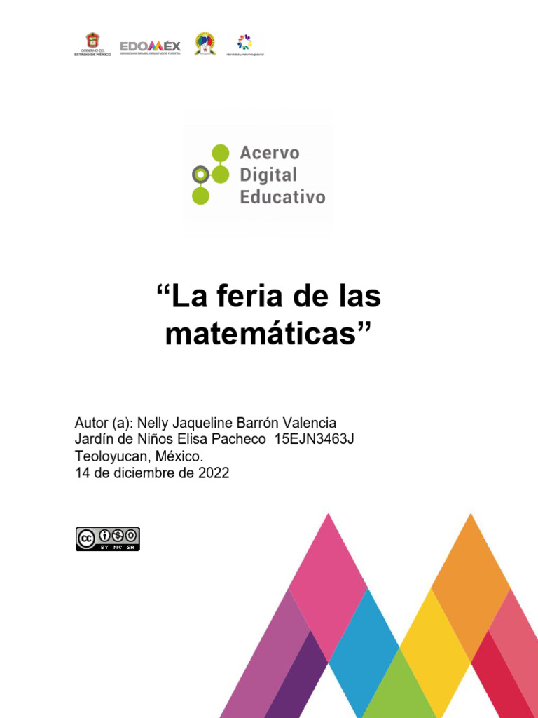 Feria de Matemáticas: Aprendizaje Lúdico | PDF | Educación de la ...