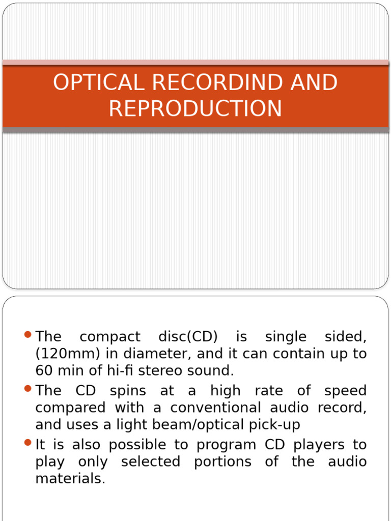 Ch-6 Optical Recording and Reproduction | PDF | Compact Disc | Sampling ...