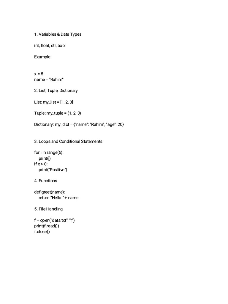 Python For Beginners Cheat Sheet | PDF