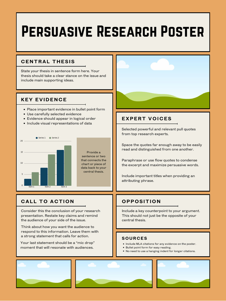 2persuasive Research Poster in Orange Modern Simple Style | PDF