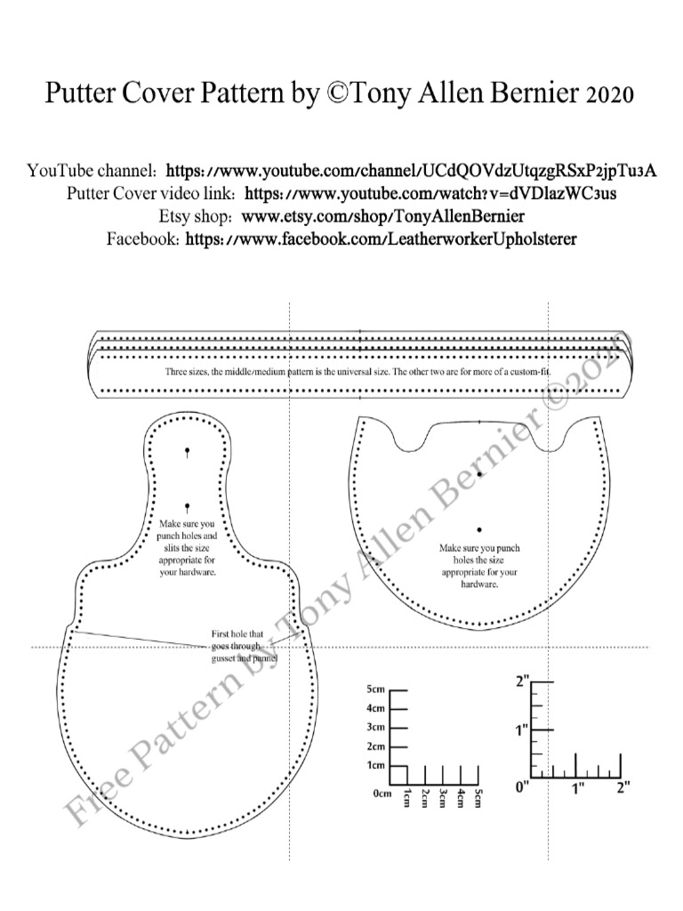 Leather Putter Cover Pattern | PDF