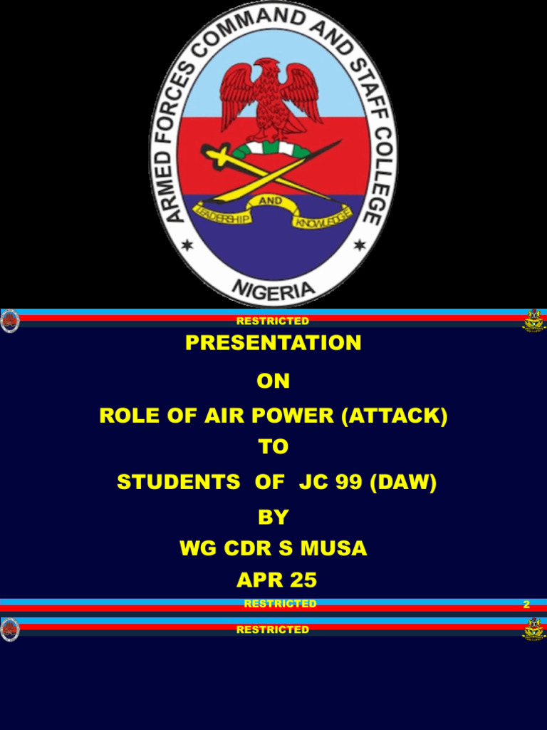 Role of Air Power - Attack (Counter Land, Counter Sea and Information ...
