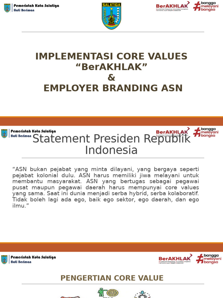 Materi Core Values BerAKHLAK 2025 | PDF