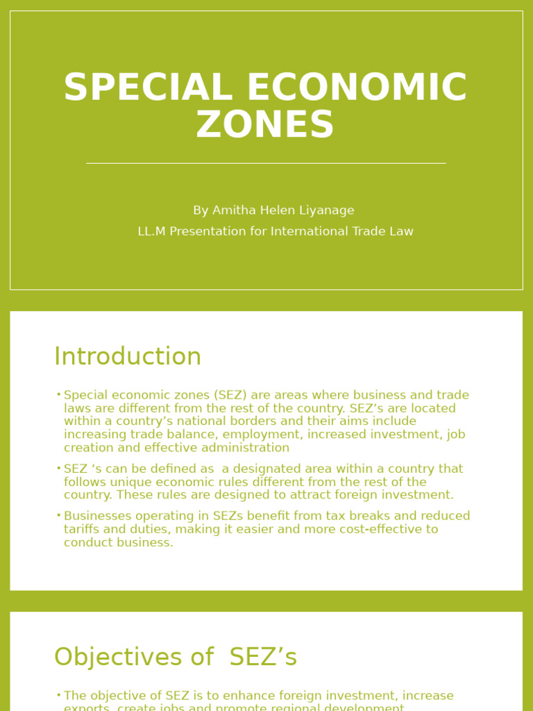 Overview of Special Economic Zones | PDF | Taxes | Customs