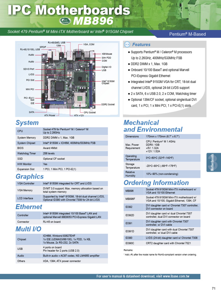 MB896-R (1) Moteherboard | PDF | Computer Architecture | Computer Hardware