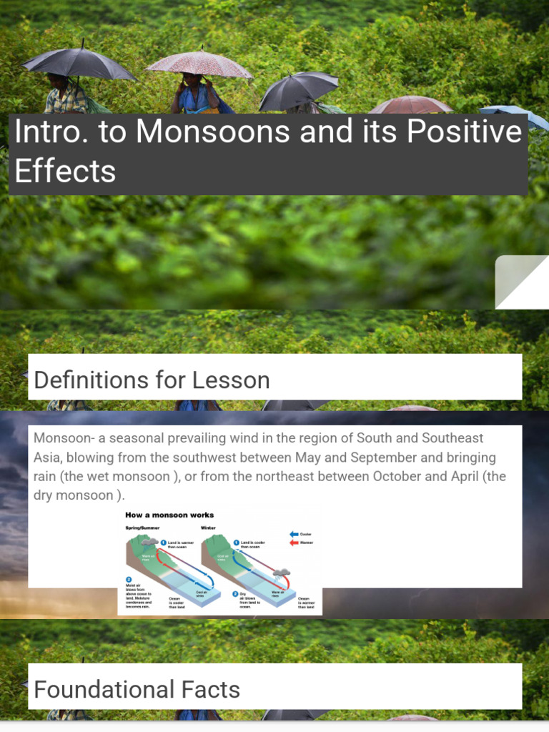 Copy of S. Asia Unit- Intro. to Monsoons and its Positive Effects | PDF ...