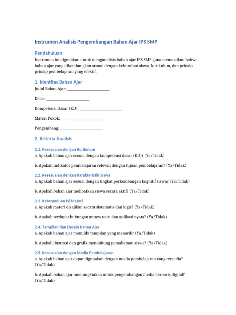 Instrumen_Analisis_Bahan_Ajar_IPS_SMP | PDF