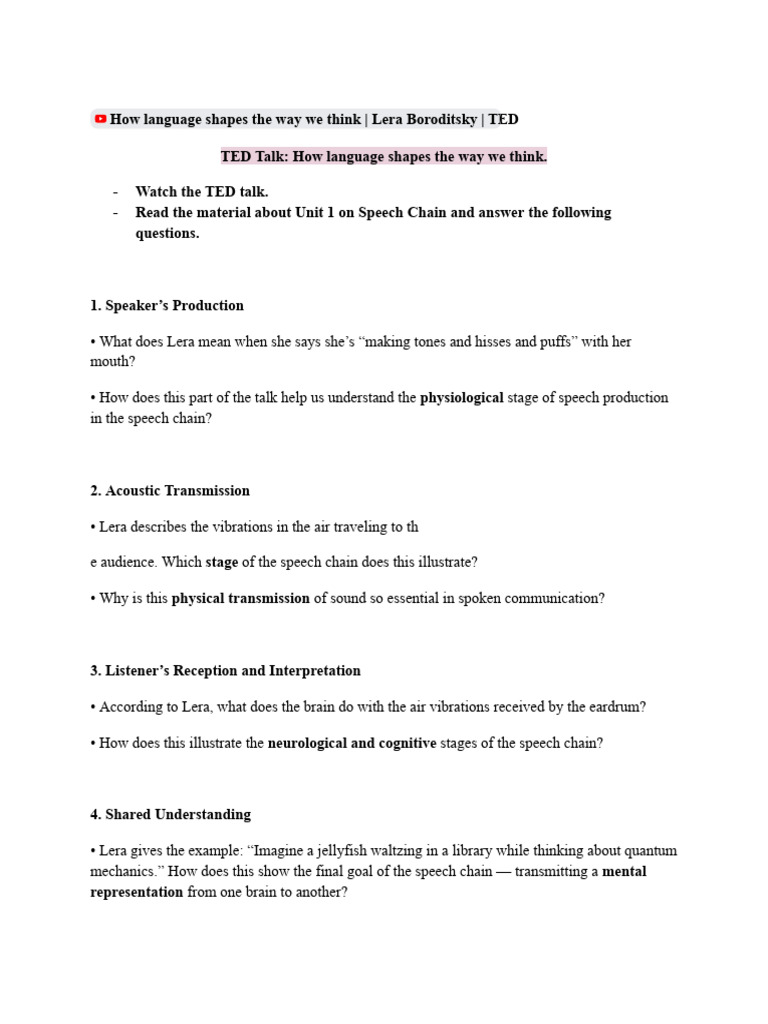 Phonetics I - The Speech Chain | PDF