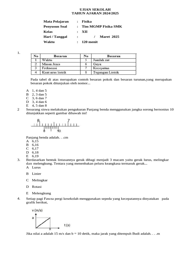 UAS_FISIKA_2025 SMK2 | PDF