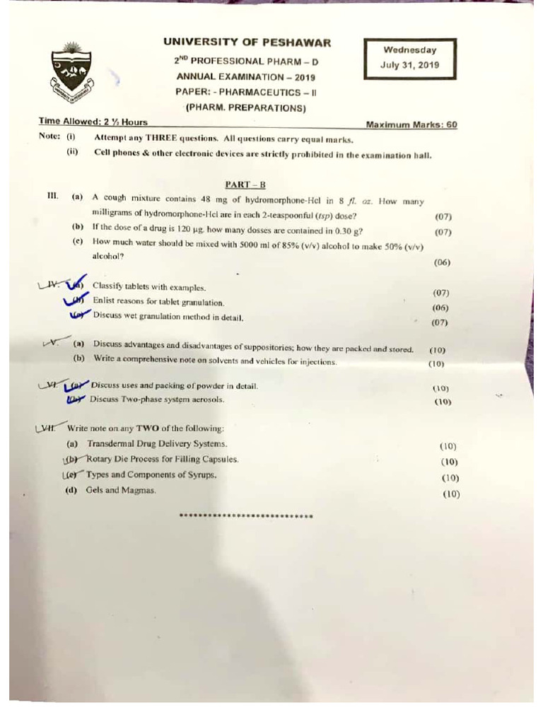 2nd Prof Past Papers | PDF