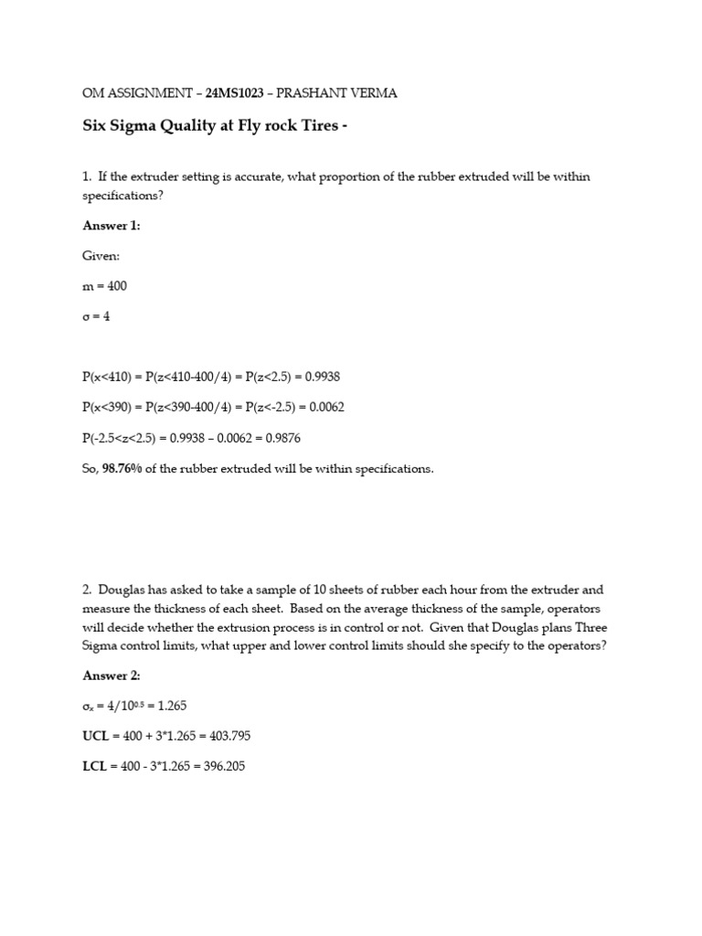 Six Sigma Flyrock - 24MS1023 - PRASHANT | PDF | Extrusion | Business Process