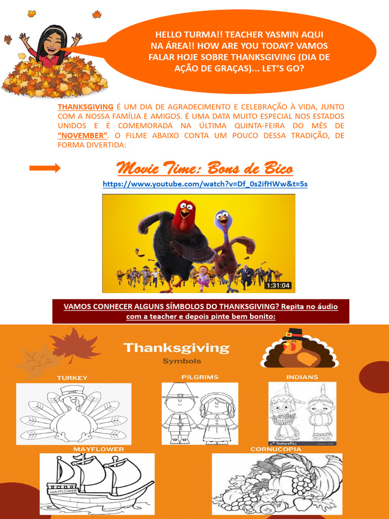 Celebração do Thanksgiving com Atividades | PDF