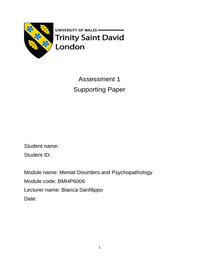 MDP Supporting Paper Template | PDF | Bipolar Disorder | Major ...