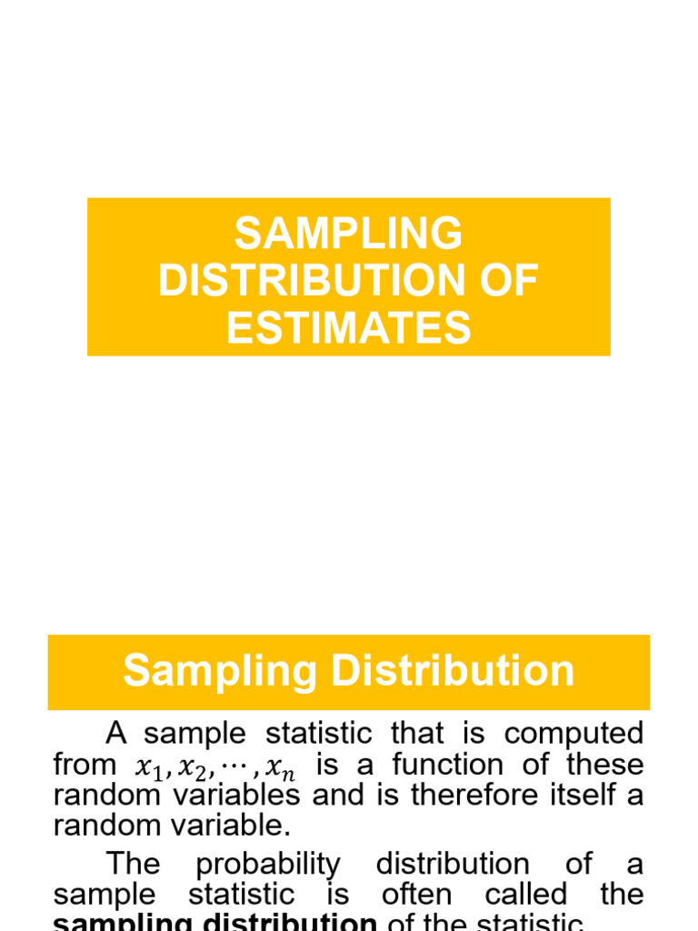 Lesson 4 Sampling Distributions of Estimates | PDF | Expected Value ...