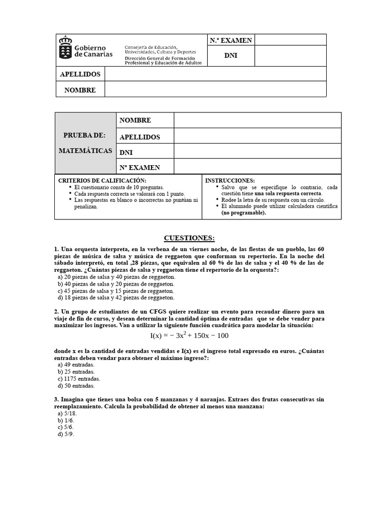 Matematicas 2024 | PDF