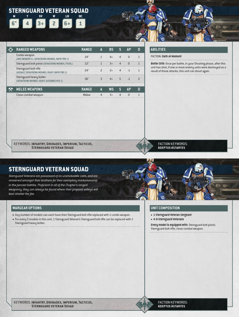 Sternguard Veteran Squad Overview | PDF | Warfare | Military Science