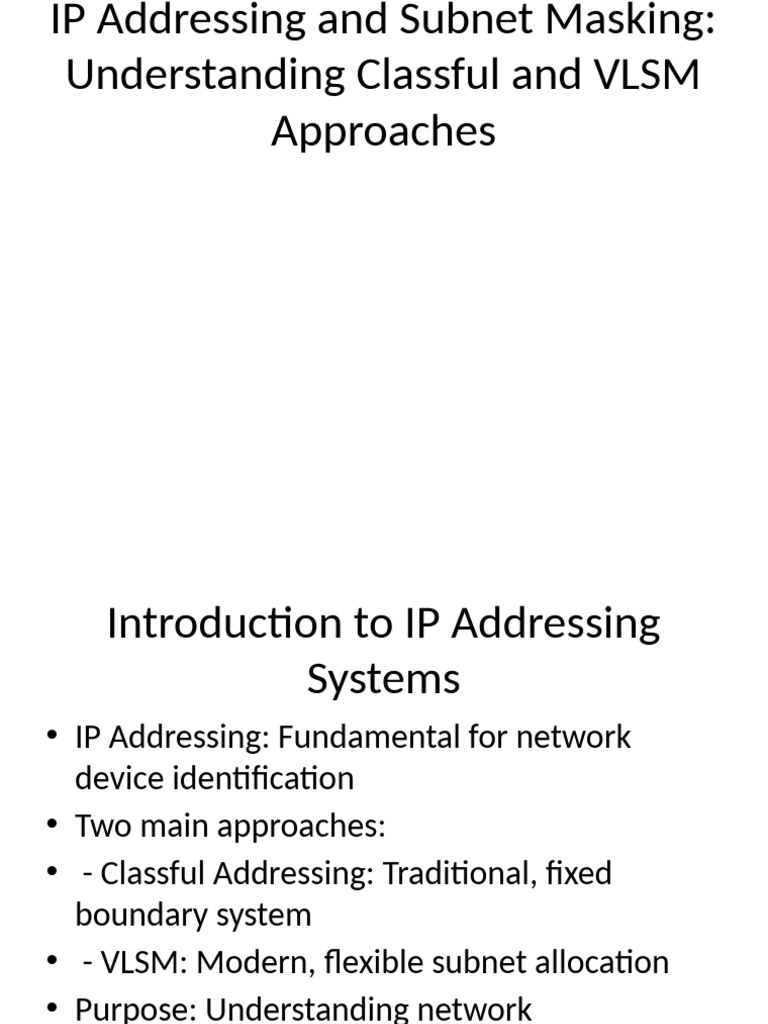 IP Addressing and Subnetting Presentation | PDF