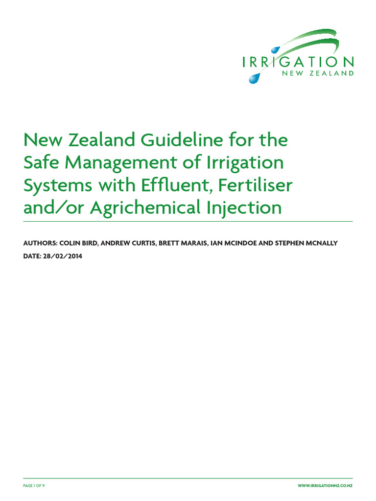 Agrichemical, Fertilizer or Effluent Injection Guidelines | PDF | Pump ...