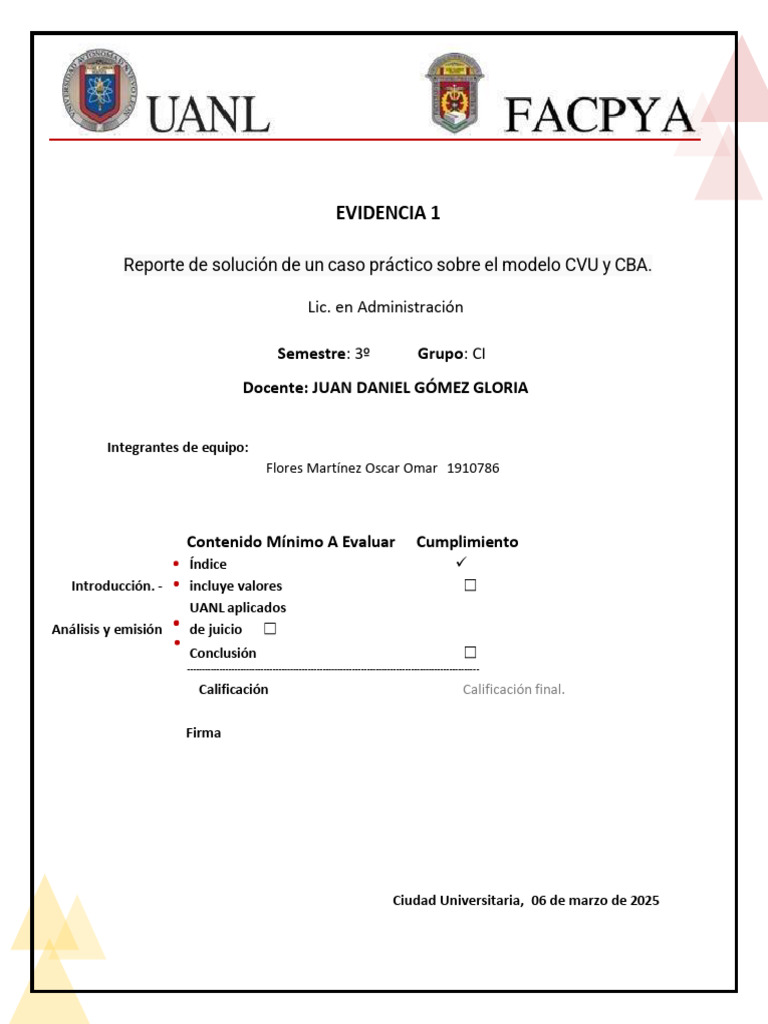 Ev1 CVU-CBA SINA | PDF | Marketing | Estado de resultados