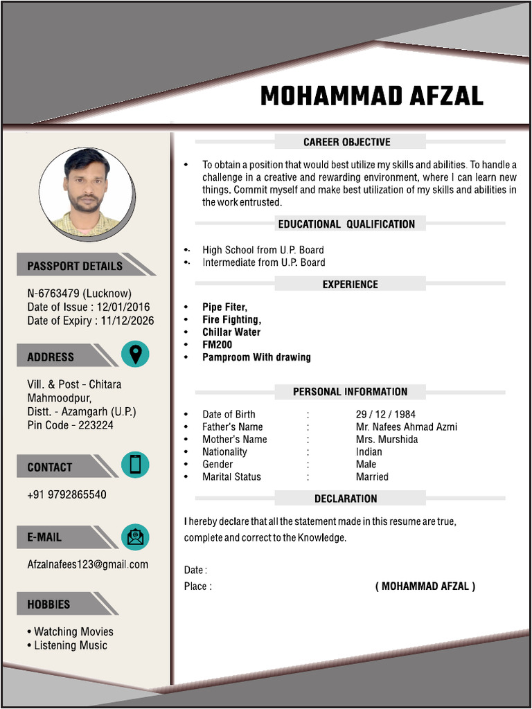 afzal cv | PDF