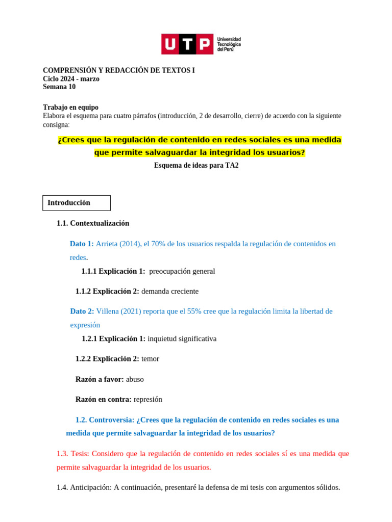 Formato de Entrega de La Ta2 | PDF | Servicio de redes sociales | Libertad de expresión