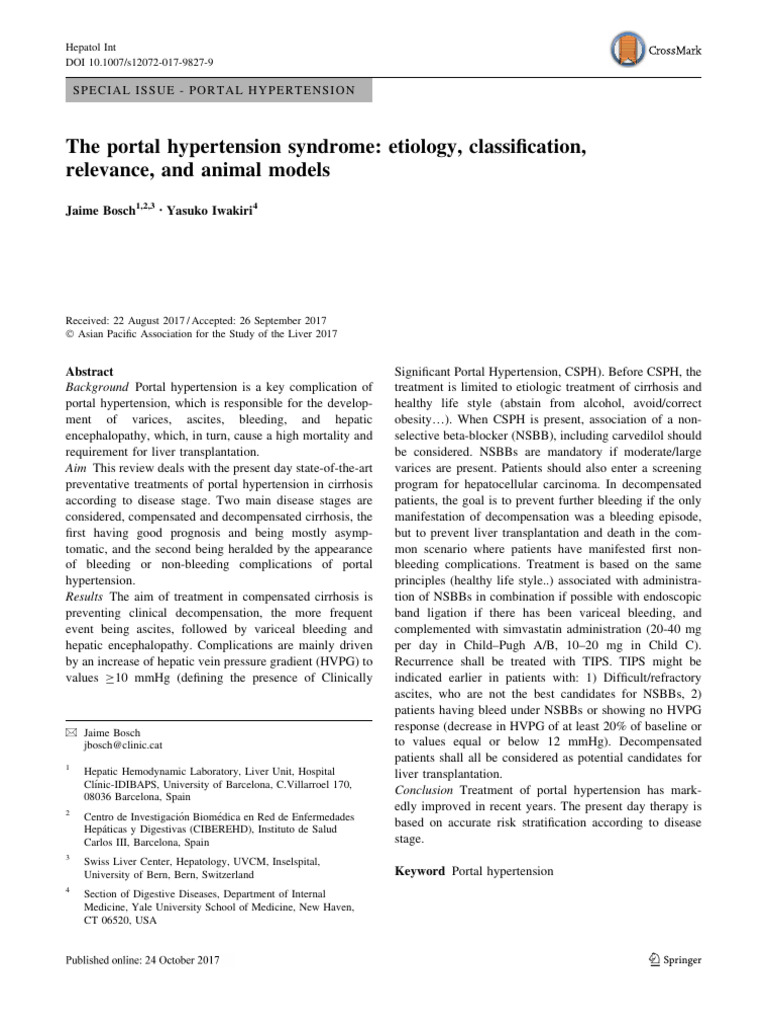 The Portal Hypertension Syndrome SX HP | PDF | Cirrhosis | Liver
