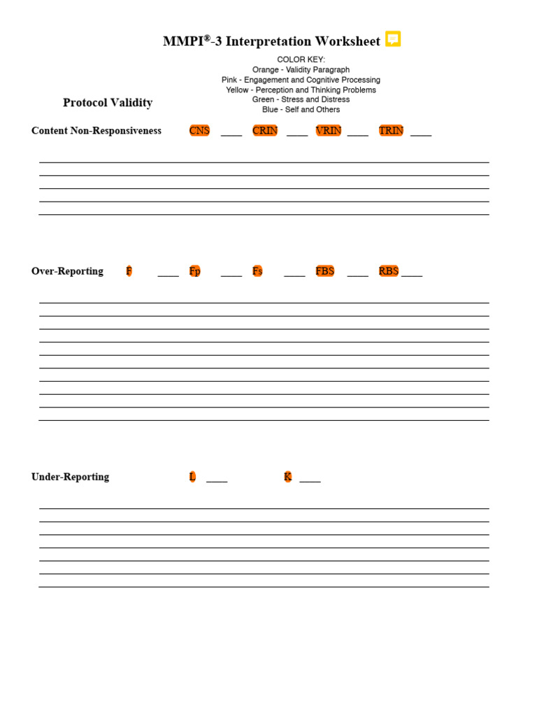 QuickGuide - Report Organization of MMPI-3 | PDF