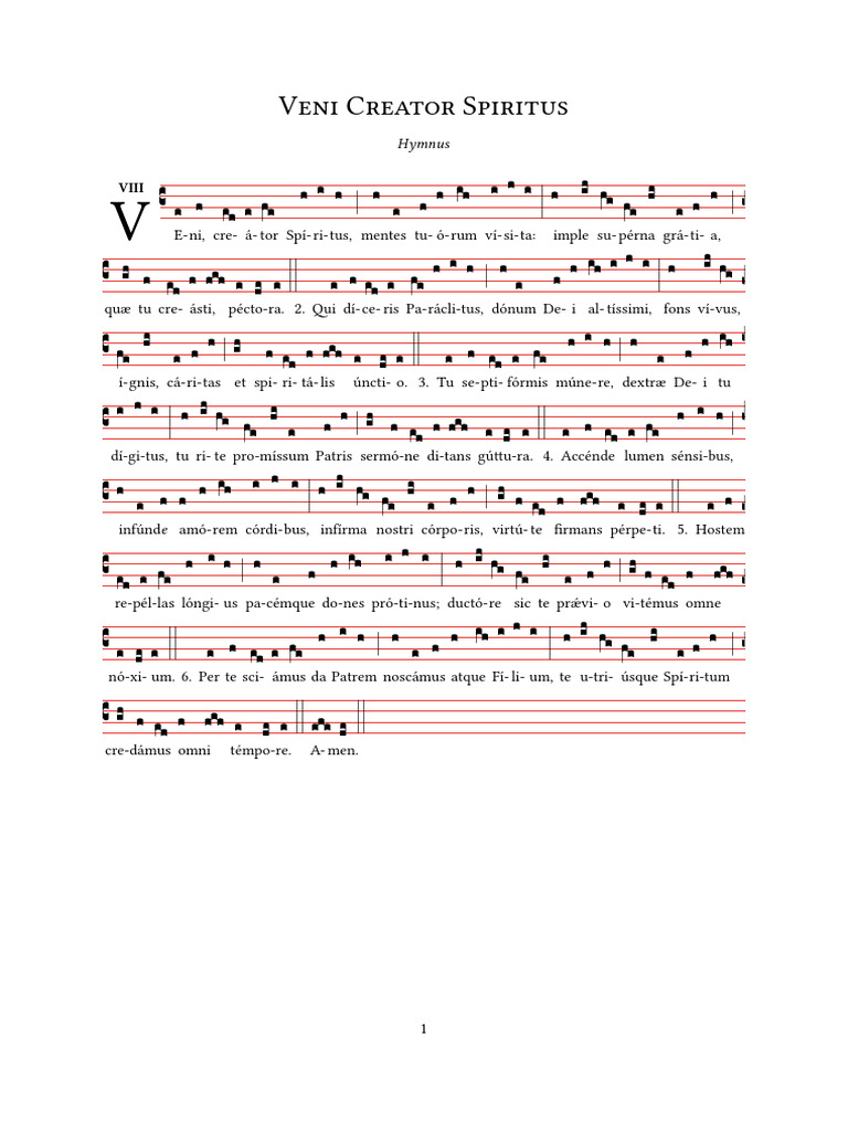 Veni Creator Spiritus Antiphonale Romanum 2009 | PDF