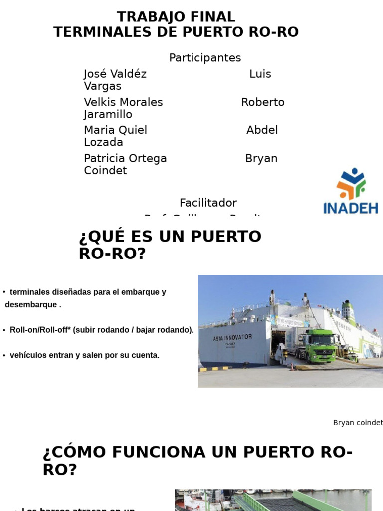 Presentacion Terminales Roro Grupo 6 | PDF | Puerto | Envío