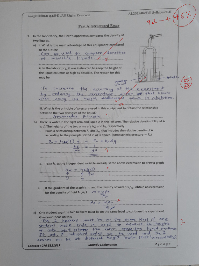 Pawan Thalaganawatte - Paper 04 Marked | PDF | Physical Quantities ...