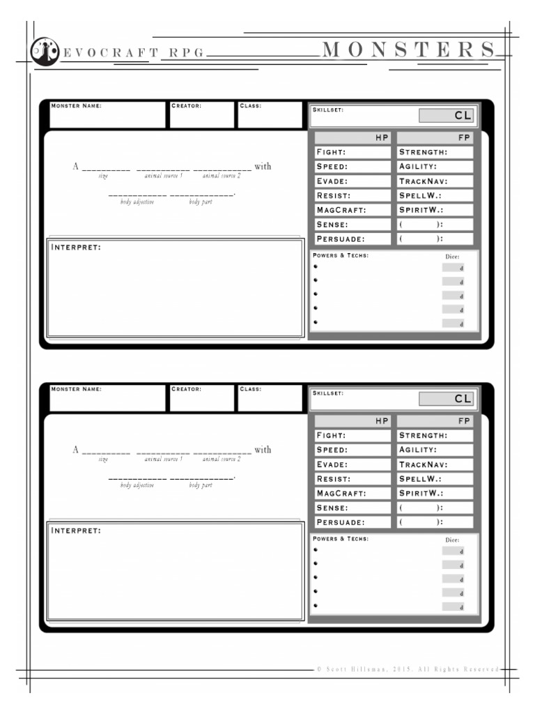 Monster Sheet | PDF