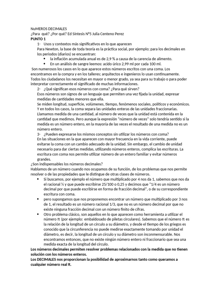 Tp-Numeros Decimales | PDF | Decimal | Pi
