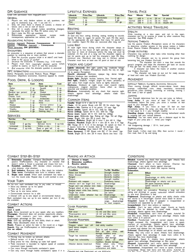 DM Guidance for RPG Mechanics and Actions | PDF