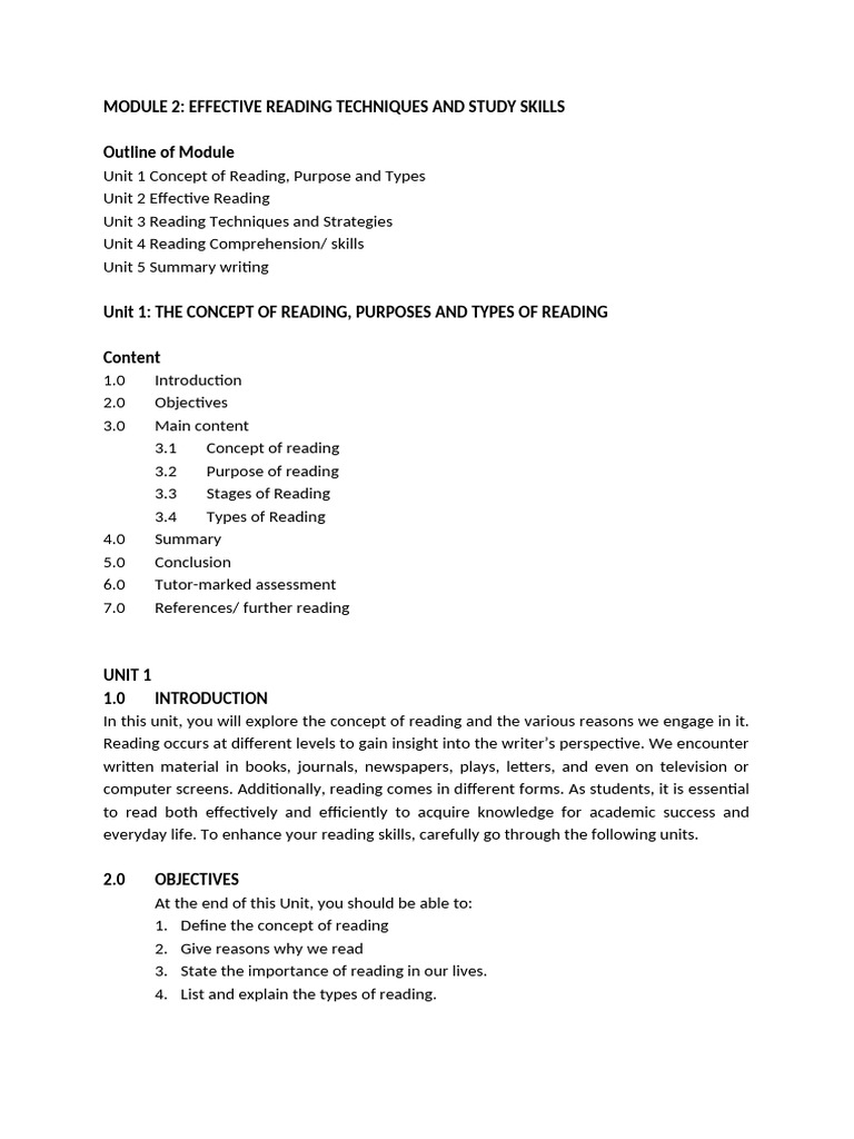 Effective Reading Techniques and Study Skills | PDF | Reading Comprehension | Recall (Memory)