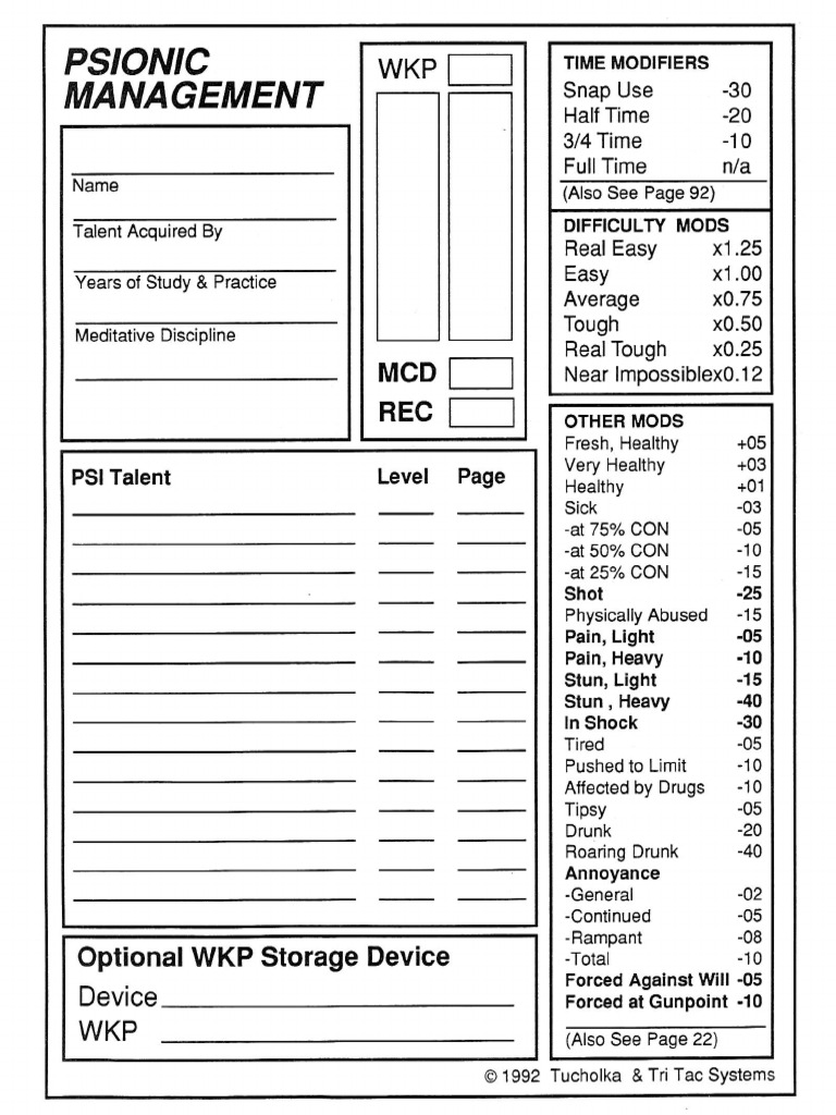 Fringeworthy Psionic Management | PDF
