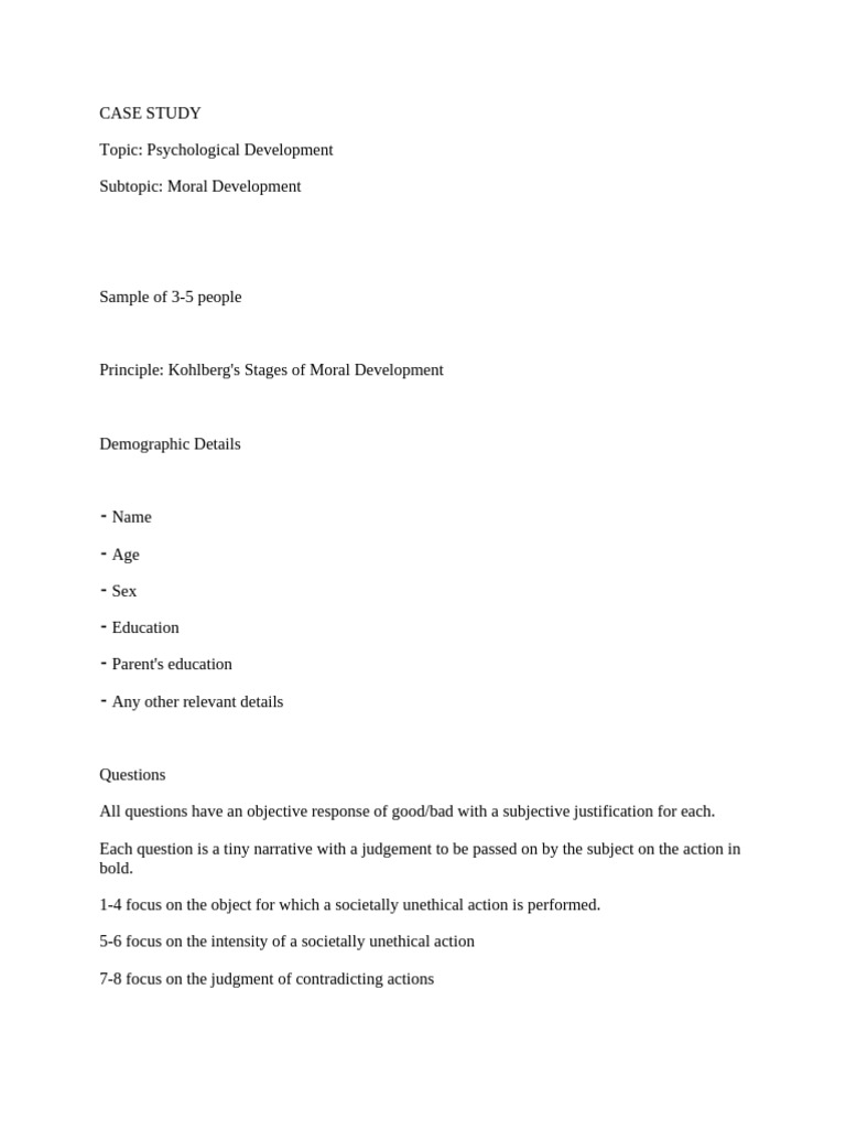 Case study Questionnaire 2 | PDF