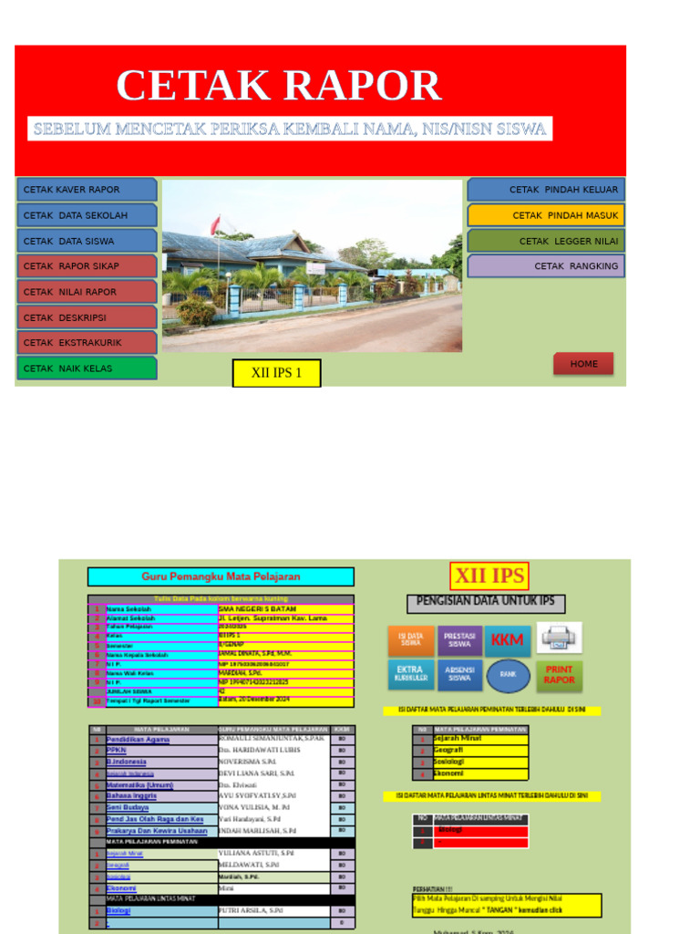 Rapor Xii Ips 1 Genap 2025 | PDF