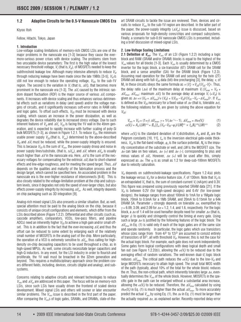 Isscc 2009 Session 1 Plenary 1.2 | PDF | Mosfet | Dynamic Random Access ...